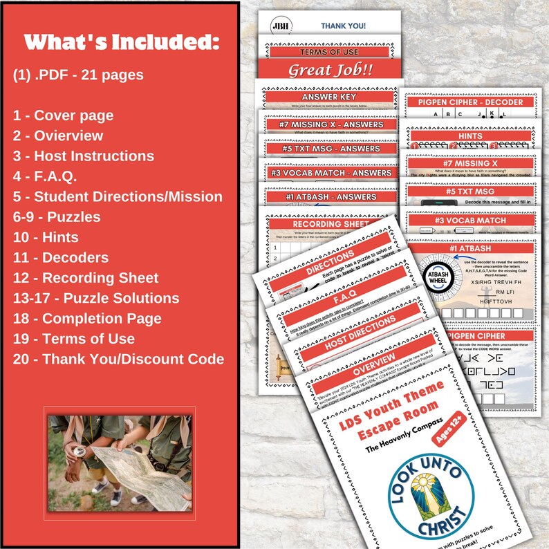 Look Unto Christ Escape Room Game, the Heavenly Compass Printable Game ...