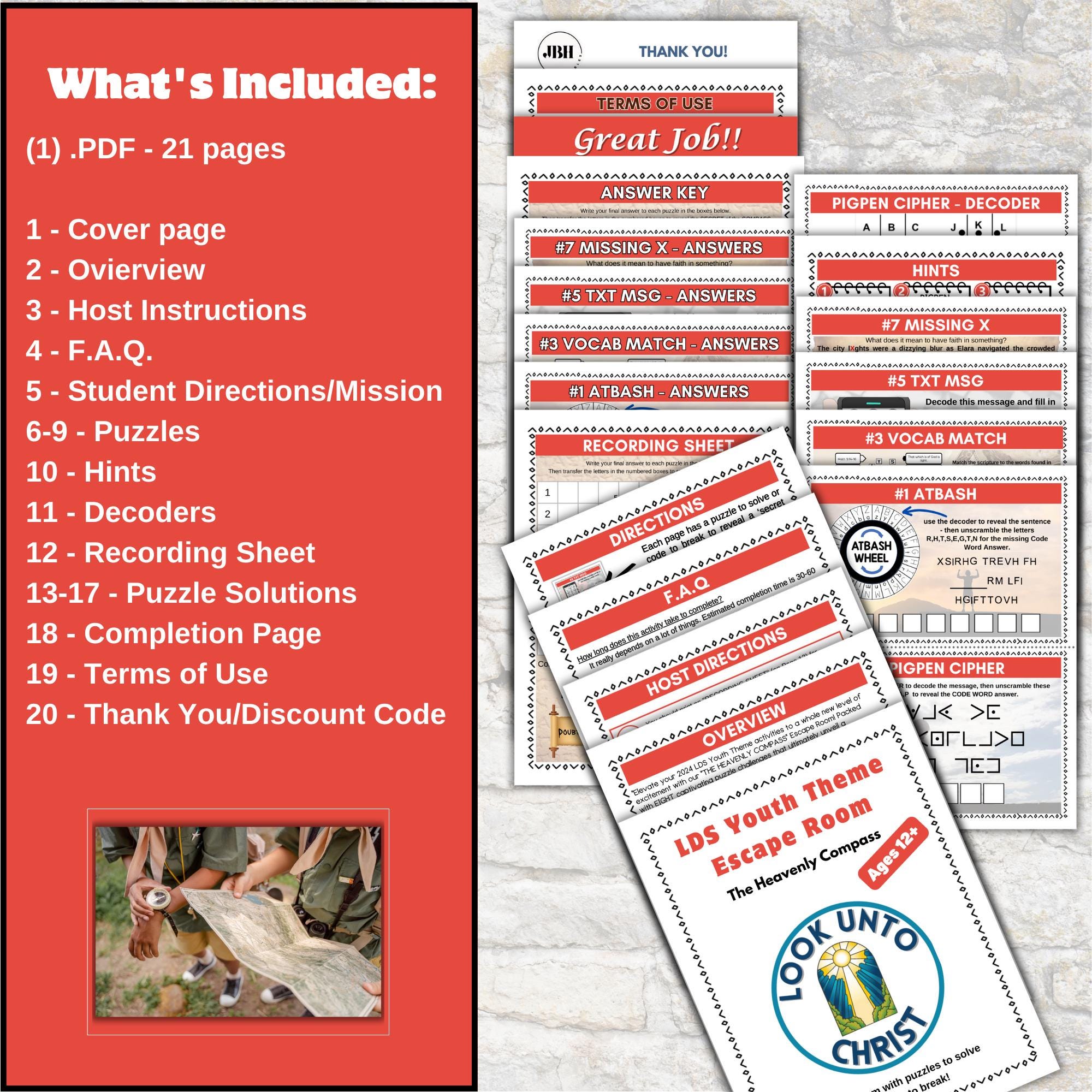 Look Unto Christ Escape Room Game, the Heavenly Compass Printable Game ...