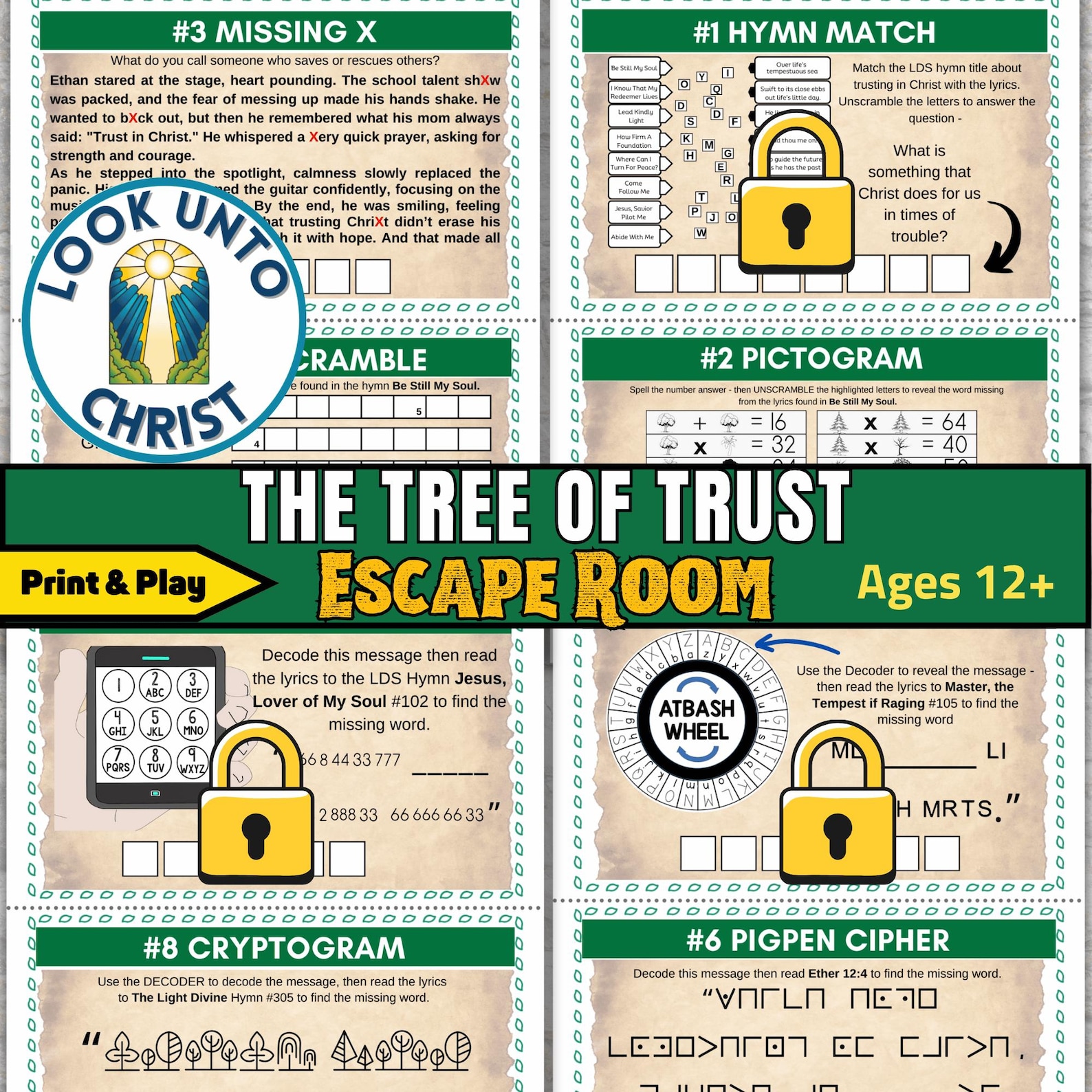 Tree of Trust LDS Escape Room, 2025 Youth Theme Printable Game, Look ...