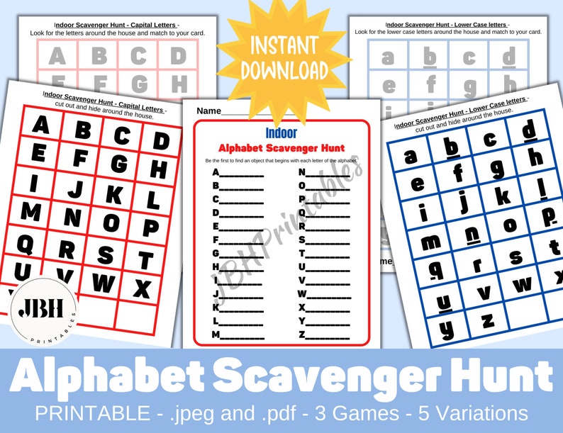Printable Alphabet Scavenger Hunt is a Great Toddler Alphabet - Etsy