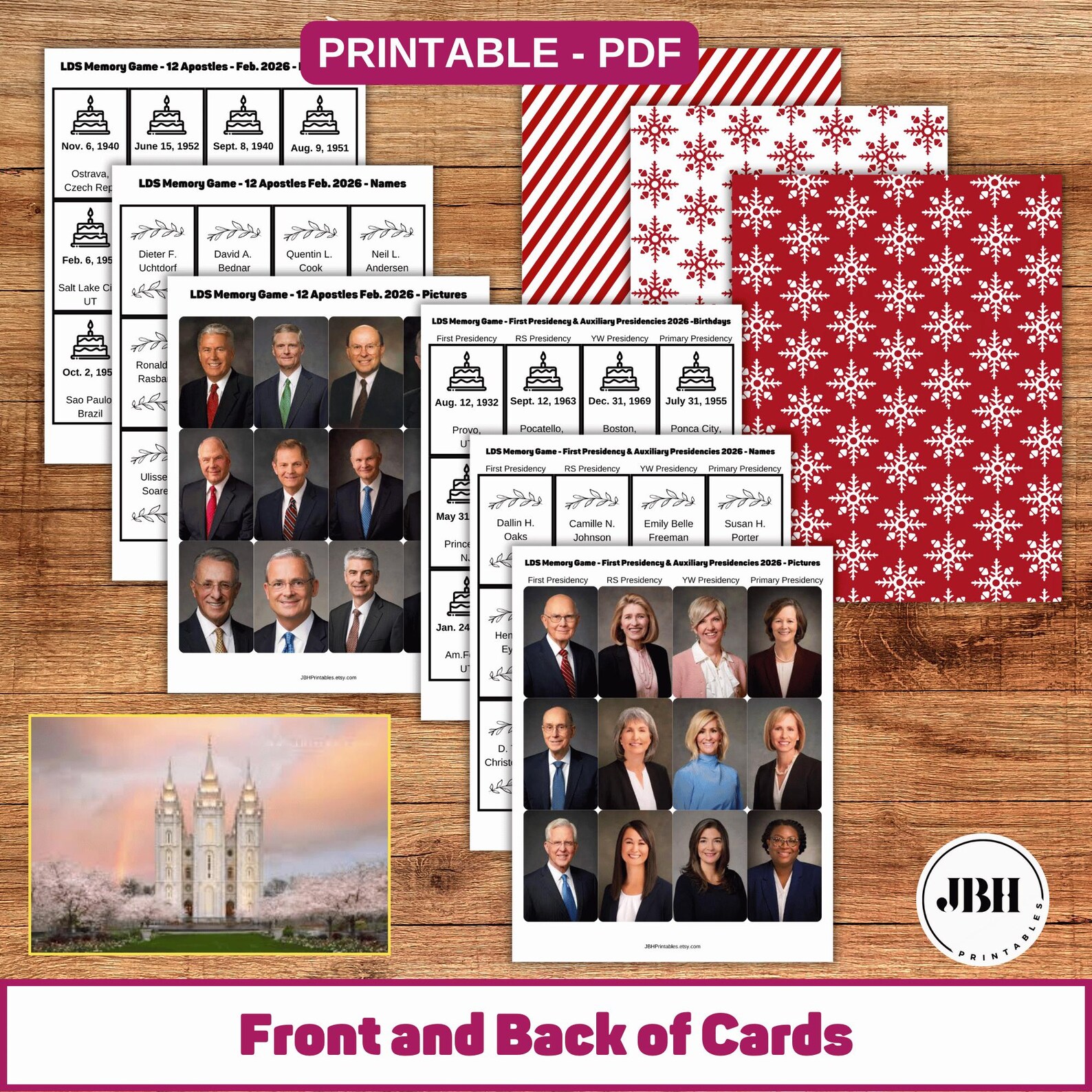LDS Church Leaders Memory Game - Church Presidencies & 12 Apostles *feb ...