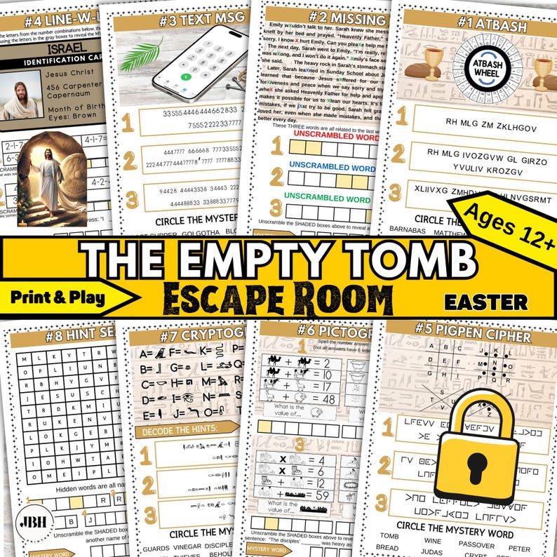 The Empty Tomb Escape Room, Christian Easter Activity, Printable ...