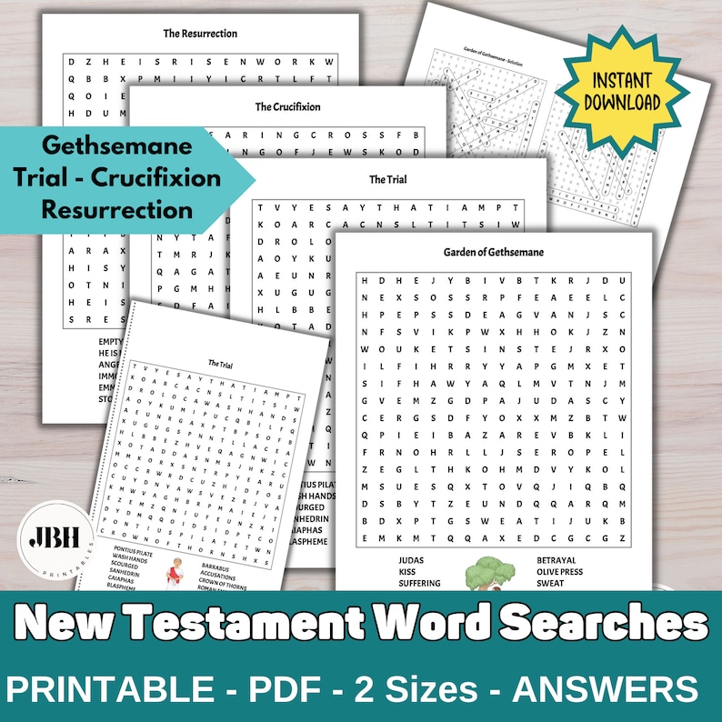 New Testament Word Searches Gethsemane, Trial, Crucifixion ...