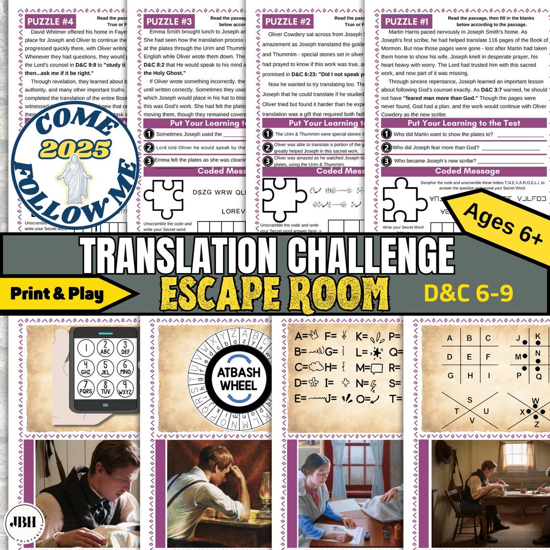 Translation Challenge Escape Room: LDS Family Game Night (printable) - Etsy