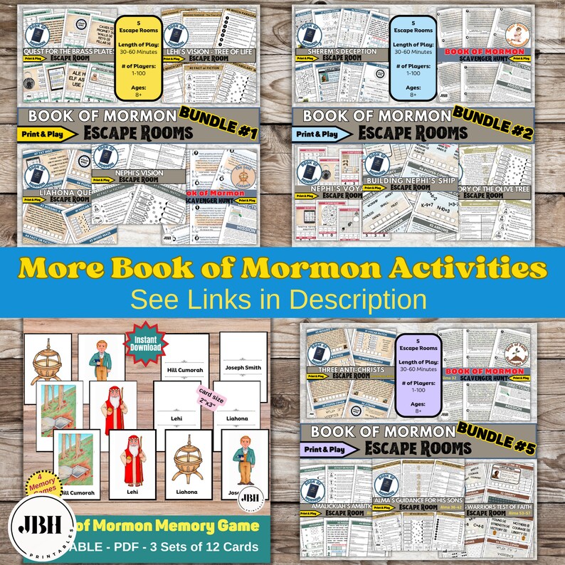 Book of Mormon Escape Room Bundle: Family Scripture Games (PDF) - Etsy