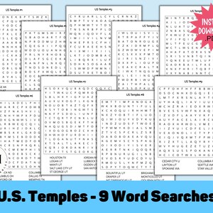 LDS Temple Word Search: 21 Puzzle Games (digital Download) - Etsy