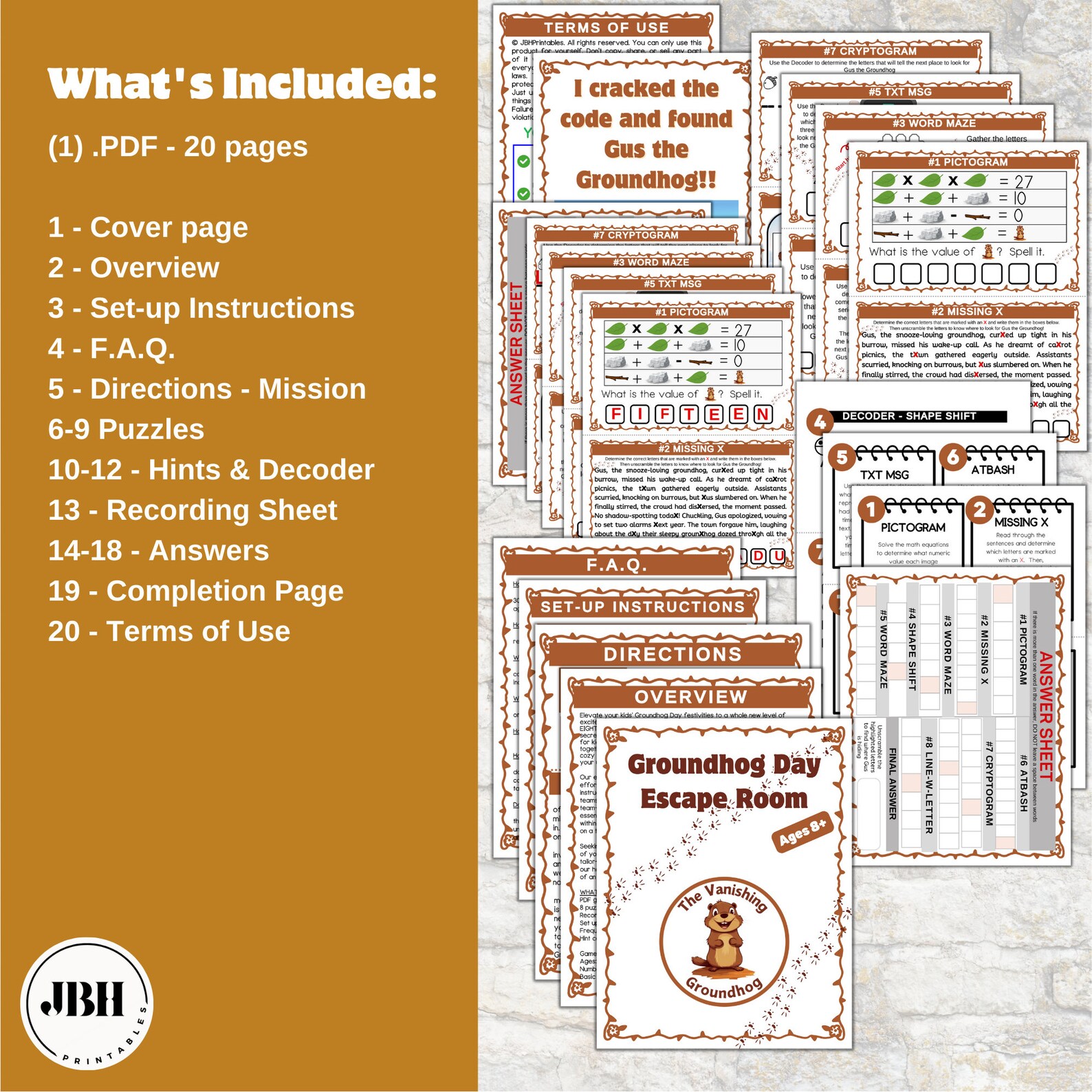 Printable Groundhog Day Escape Game: Rescue Gus for the Prediction ...