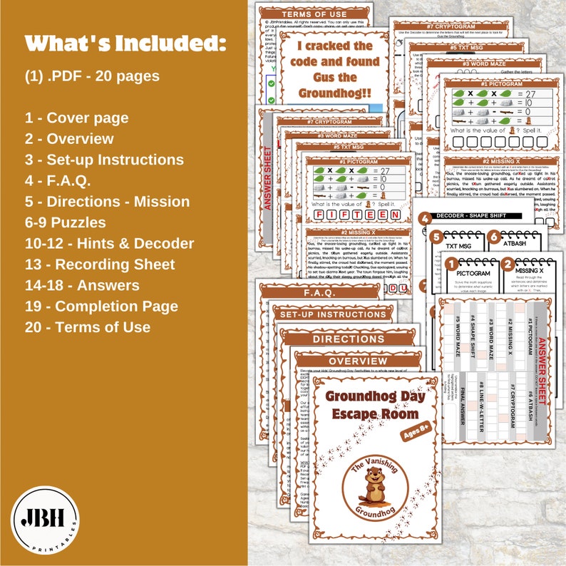 Groundhog Day Escape Room: Rescue Gus - Family Fun (PDF) - Etsy