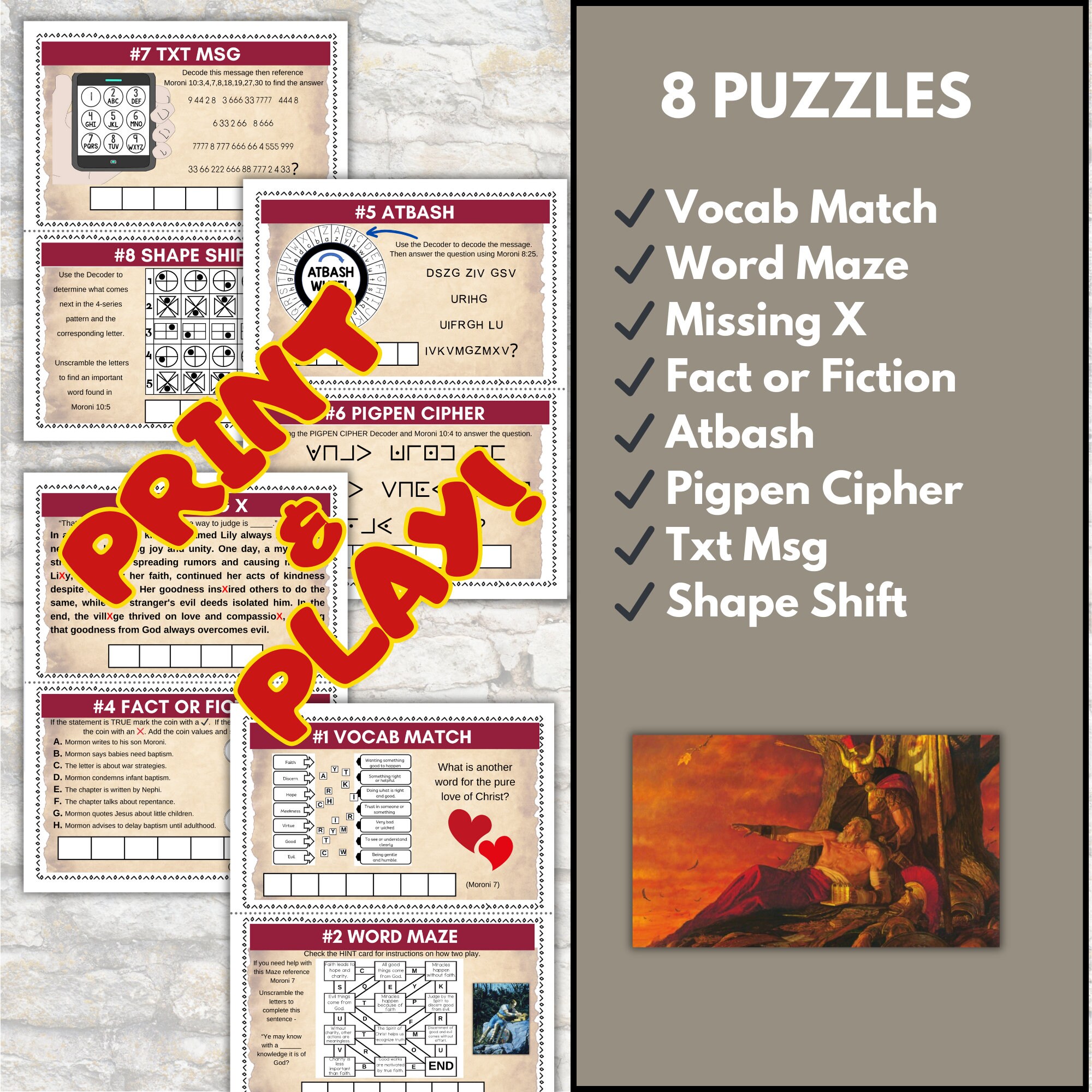 Moroni's Promise Escape Room: Family Game Night (printable PDF) - Etsy UK
