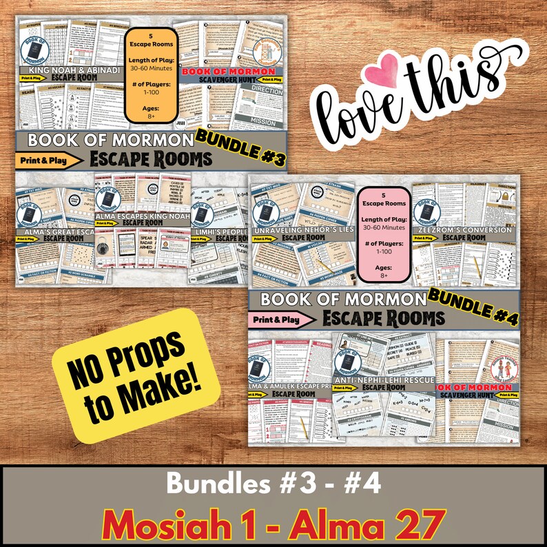 Book of Mormon Escape Rooms - MEGA-BUNDLE - All 40 Escape Rooms for ...