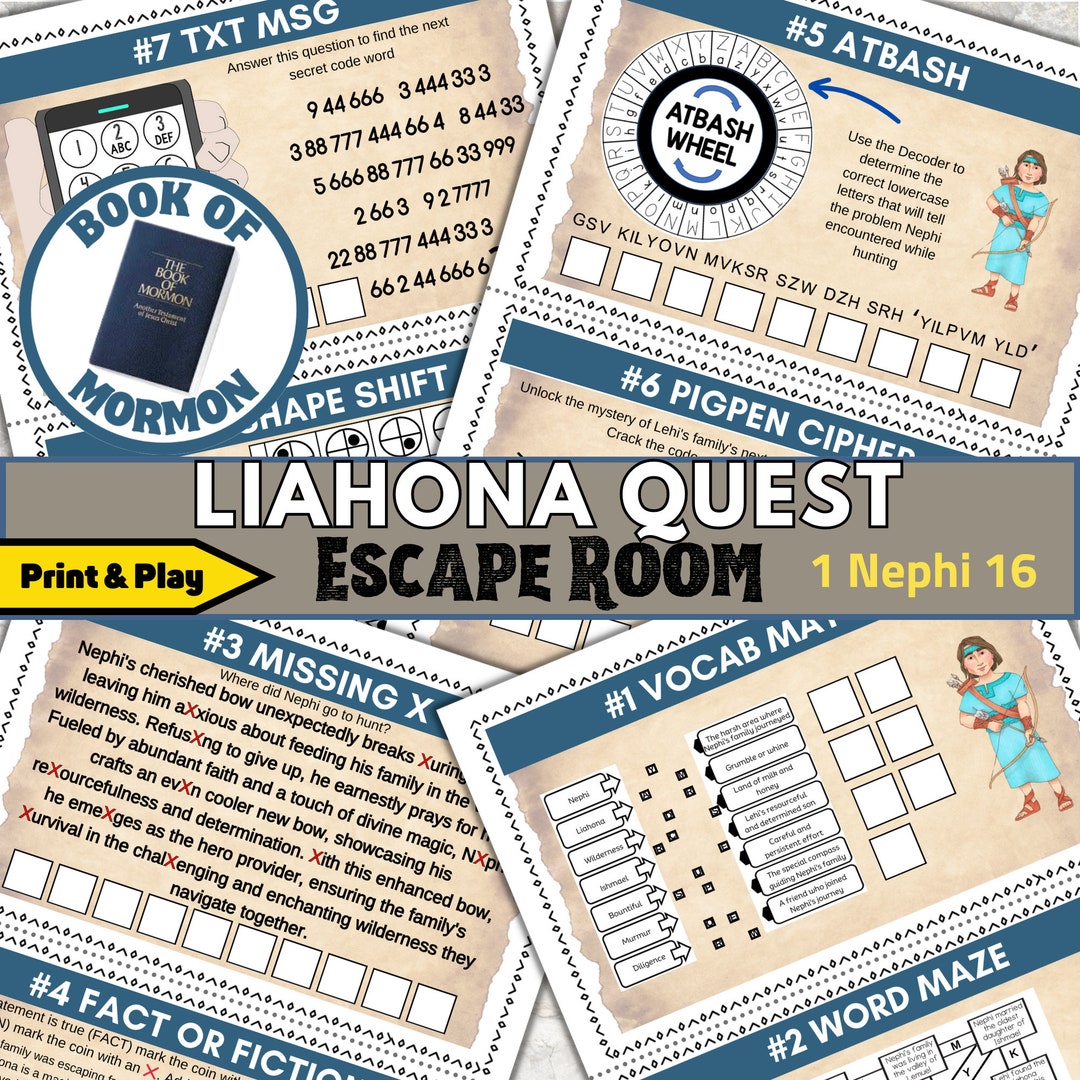 Nephi's Liahona Quest Escape Room: Book of Mormon Family Adventure (PDF ...