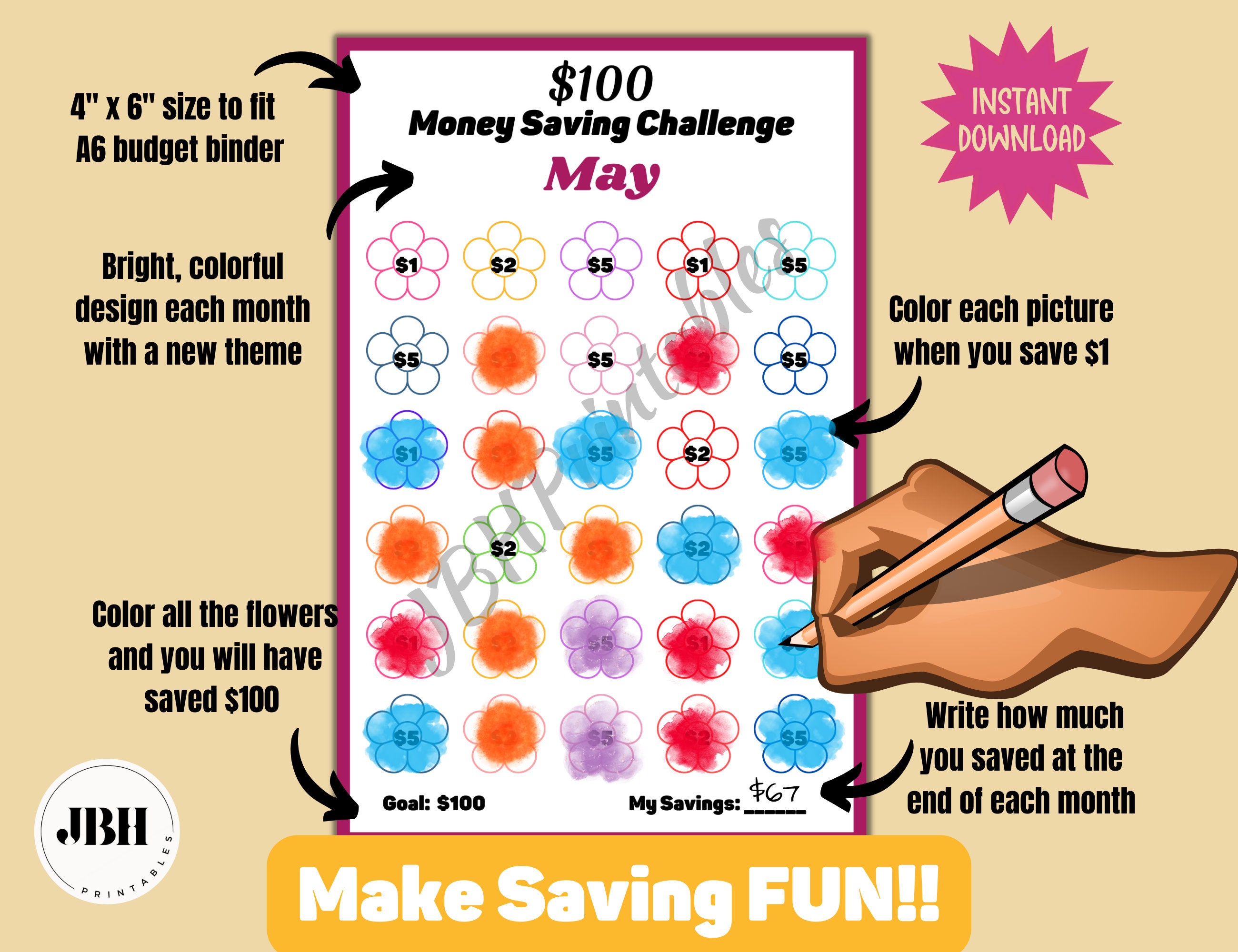 Budget Binder Printable: 12-month Money Saving Challenge for Your ...