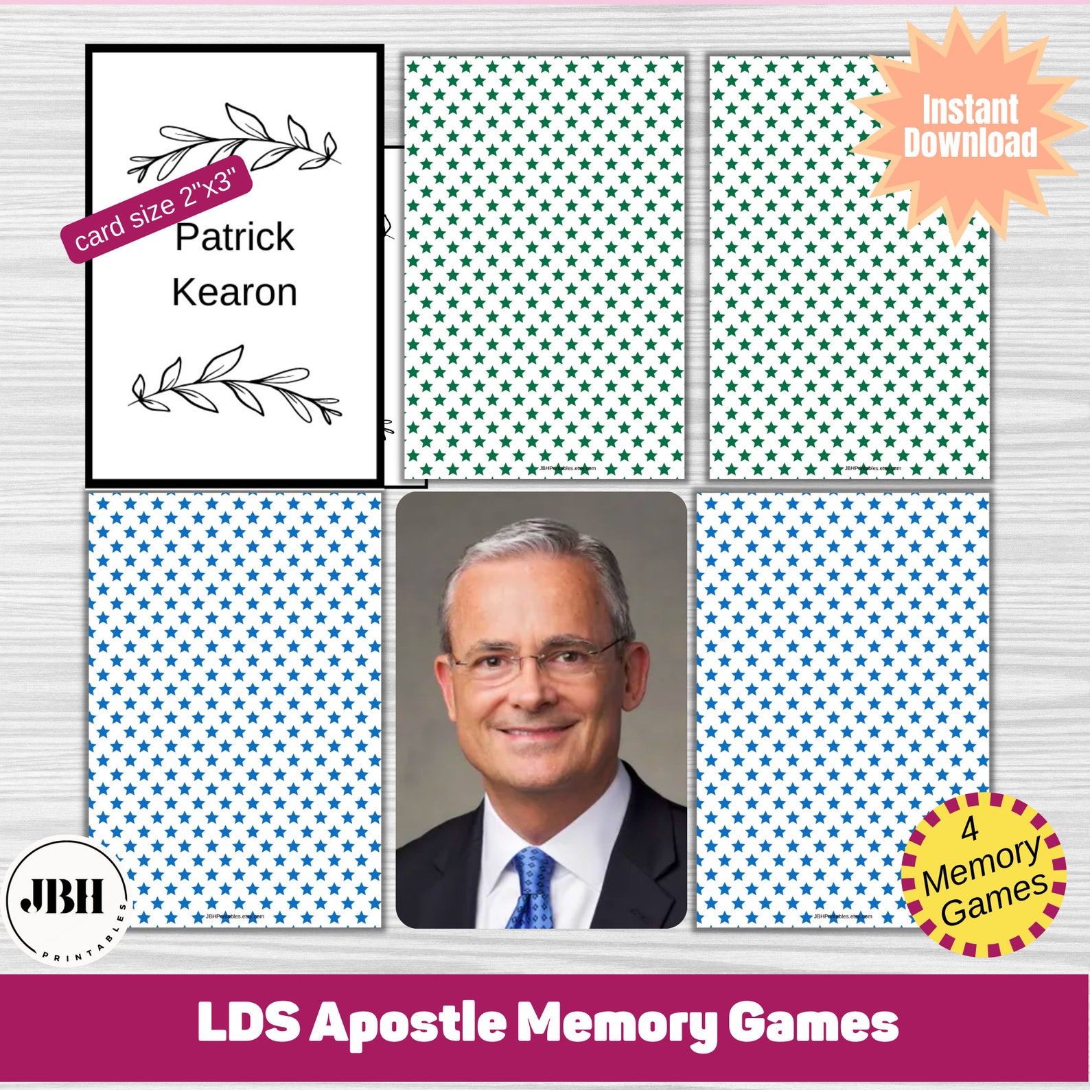 LDS Memory Game - 4 Games in 1 - 12 Apostles Matching Pictures, Names ...