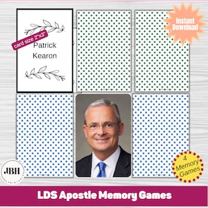 LDS Memory Game - 4 Games in 1 - 12 Apostles Matching Pictures, Names ...