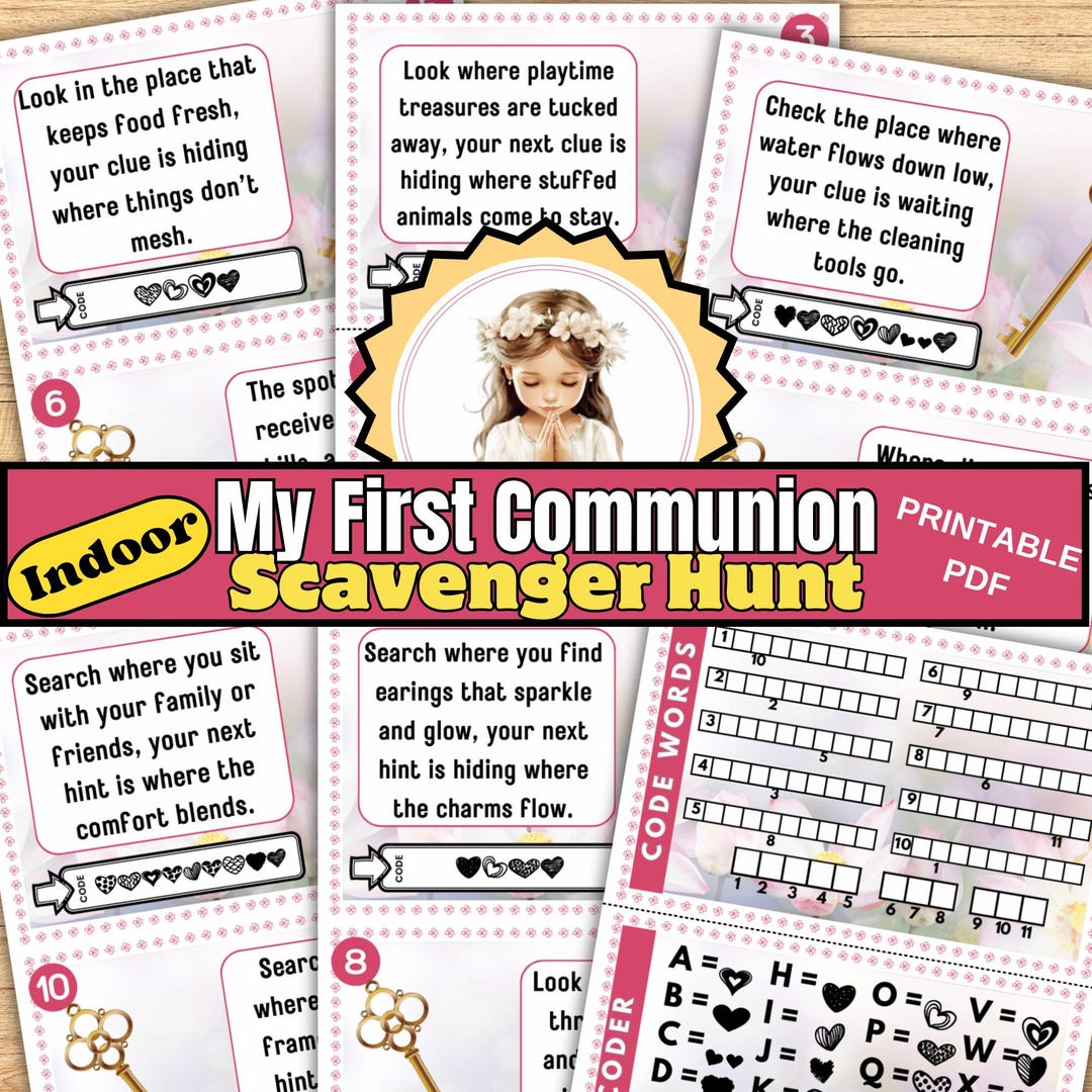 First Communion Scavenger Hunt: Catholic Indoor Game (printable PDF) - Etsy