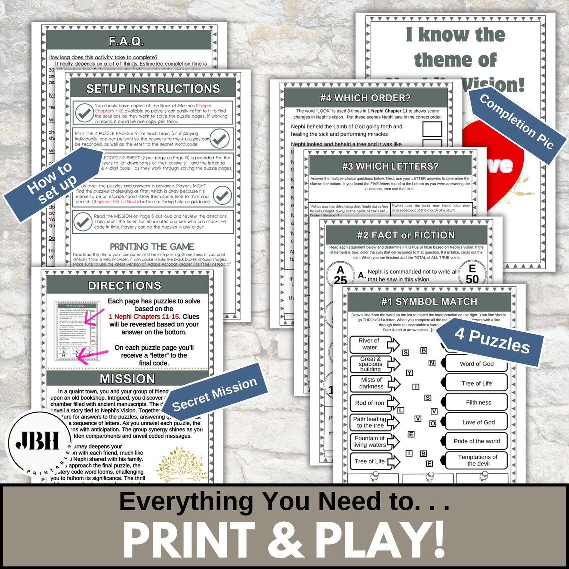 Nephi's Vision Escape Room: Book of Mormon Adventure, Seminary Class ...