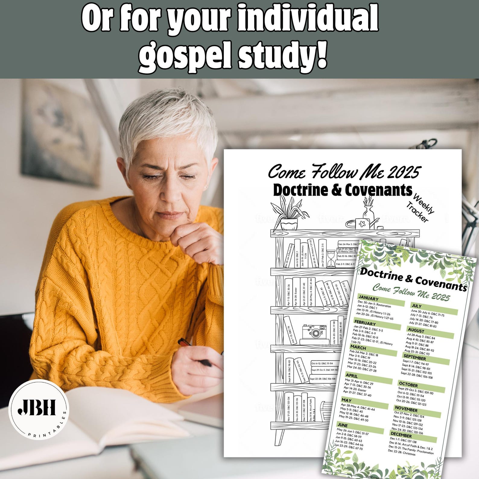 2025 Come Follow Me Doctrine & Covenants Study Tracker and Bookmarks, Printable 2025 CFM ...