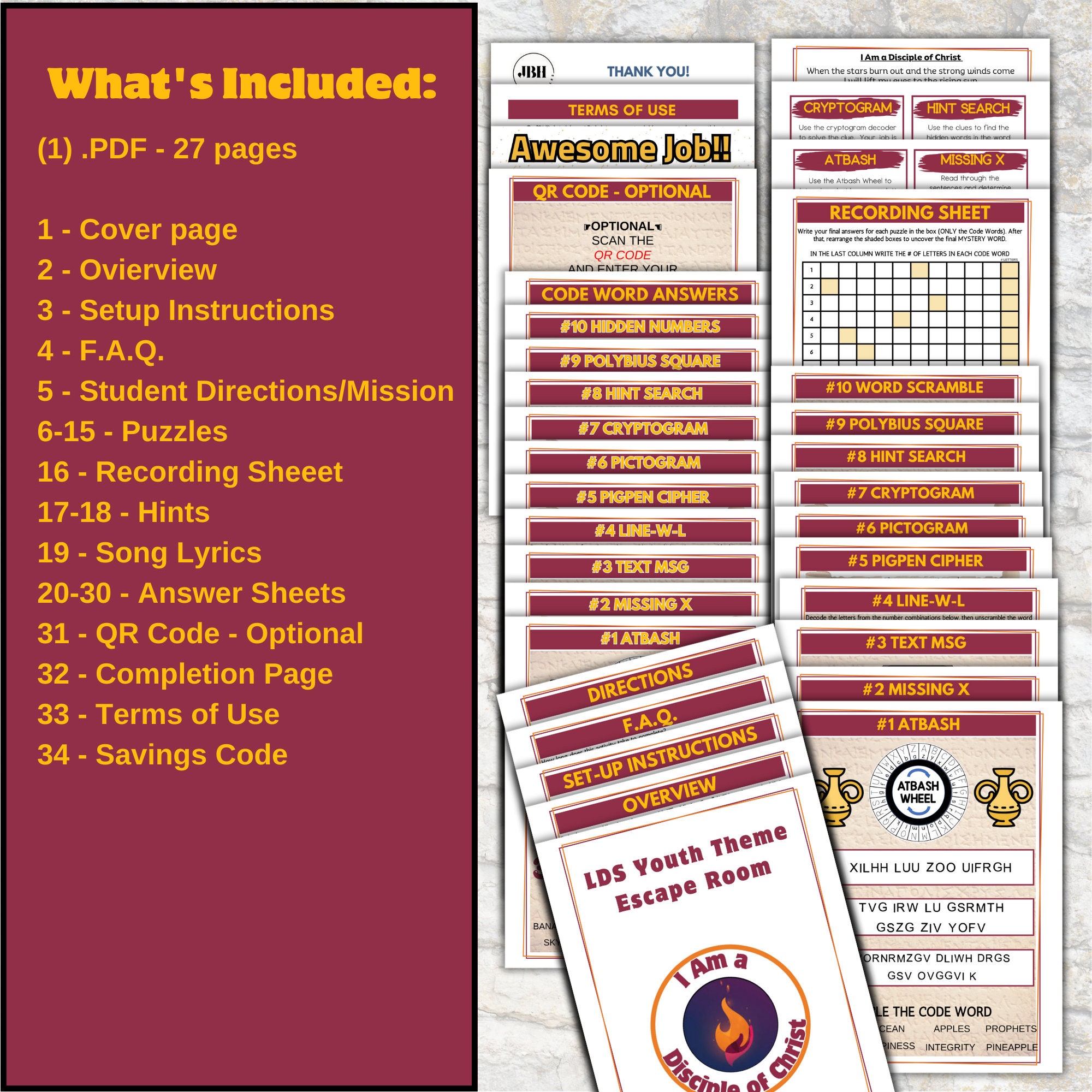 LDS Youth Escape Room: the Missing Scrolls Printable Activity (PDF) - Etsy