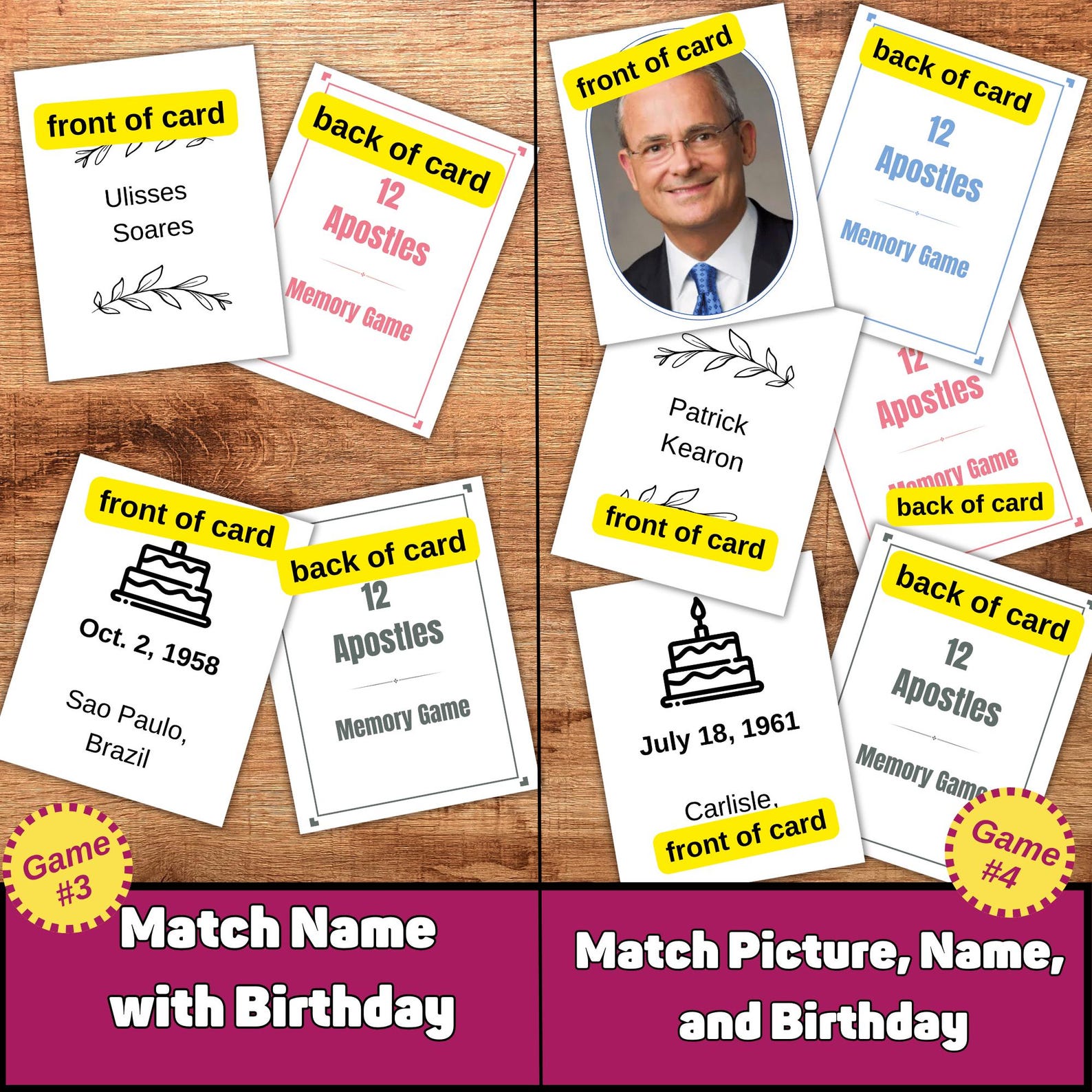 LDS 12 Apostles Memory Game: Large Cards for Group Play (digital ...