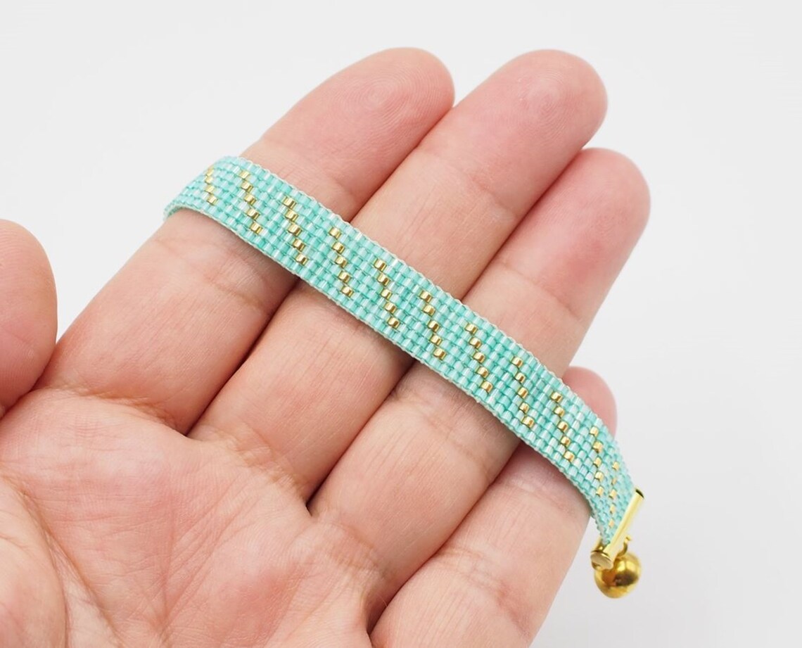 Glass Miyuki Beaded Boho Bracelet, Loom Handwoven Hippie Friendship ...