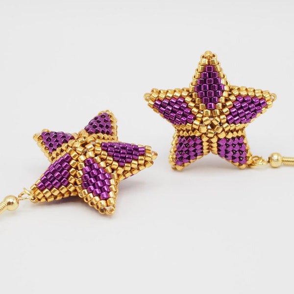 Beaded Star Earrings - Etsy