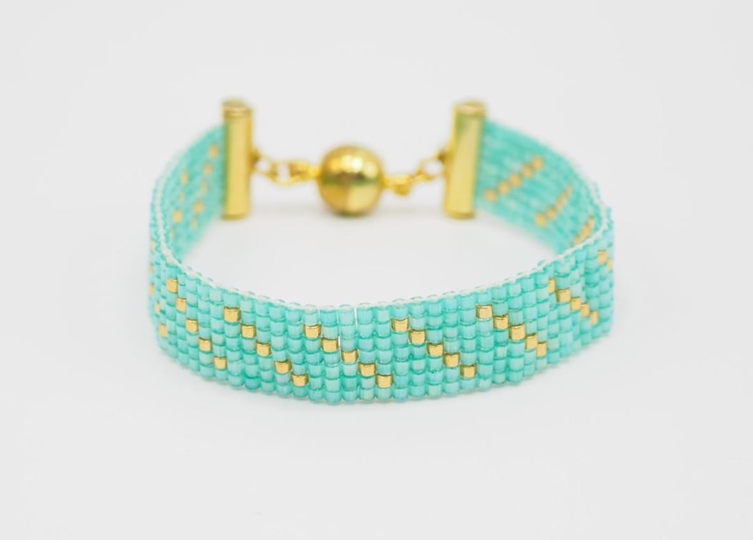 Glass Miyuki Beaded Boho Bracelet, Loom Handwoven Hippie Friendship ...