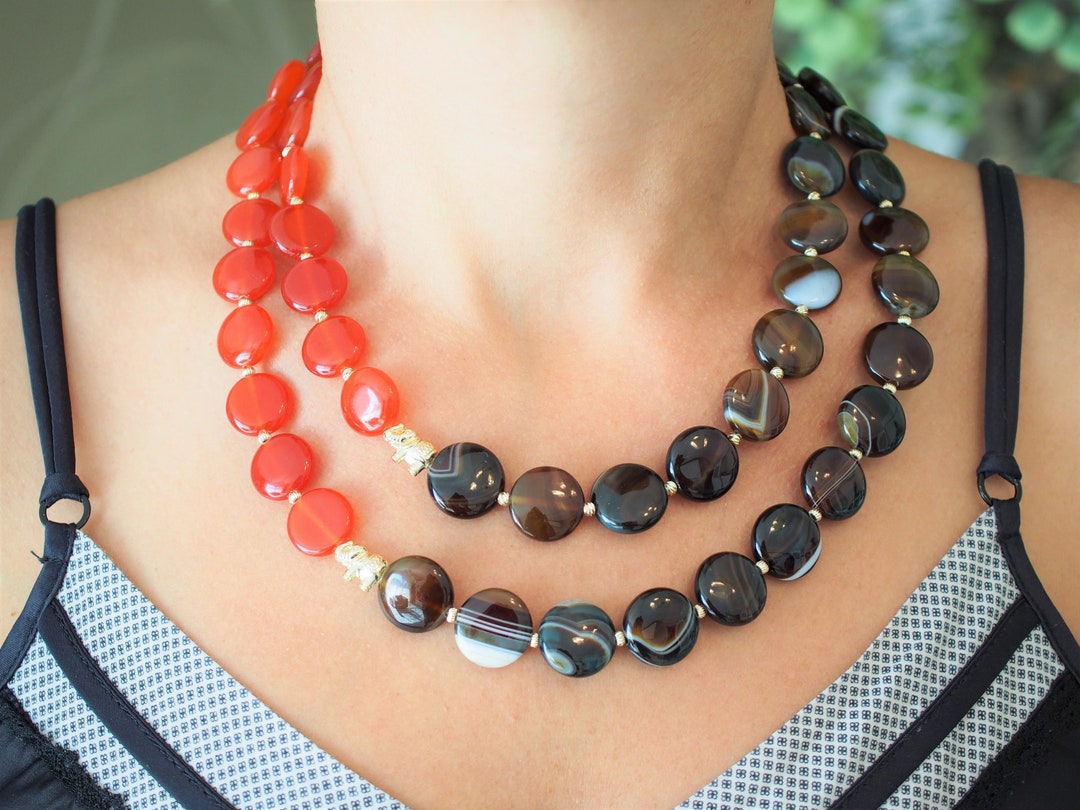 Agate Crystal Necklace, 50th Birthday Jewelry, Healing Stone Necklace ...