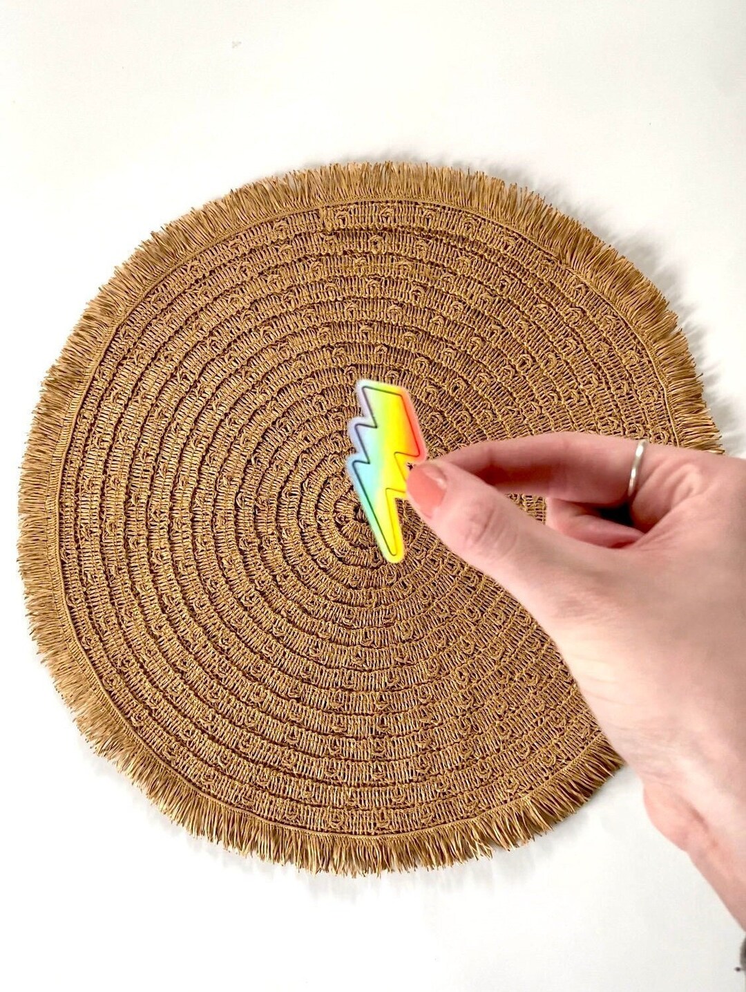 Mini Holographic Lightning Bolt Sticker, Trendy Retro Waterproof Vinyl ...