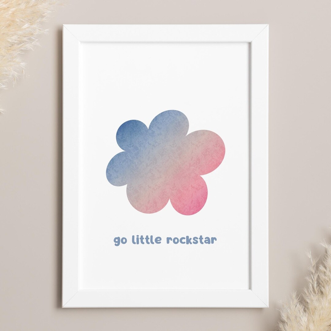 Go Little Rockstar, Printable Nursery Wall Art, Rainbow Nursery Decor ...