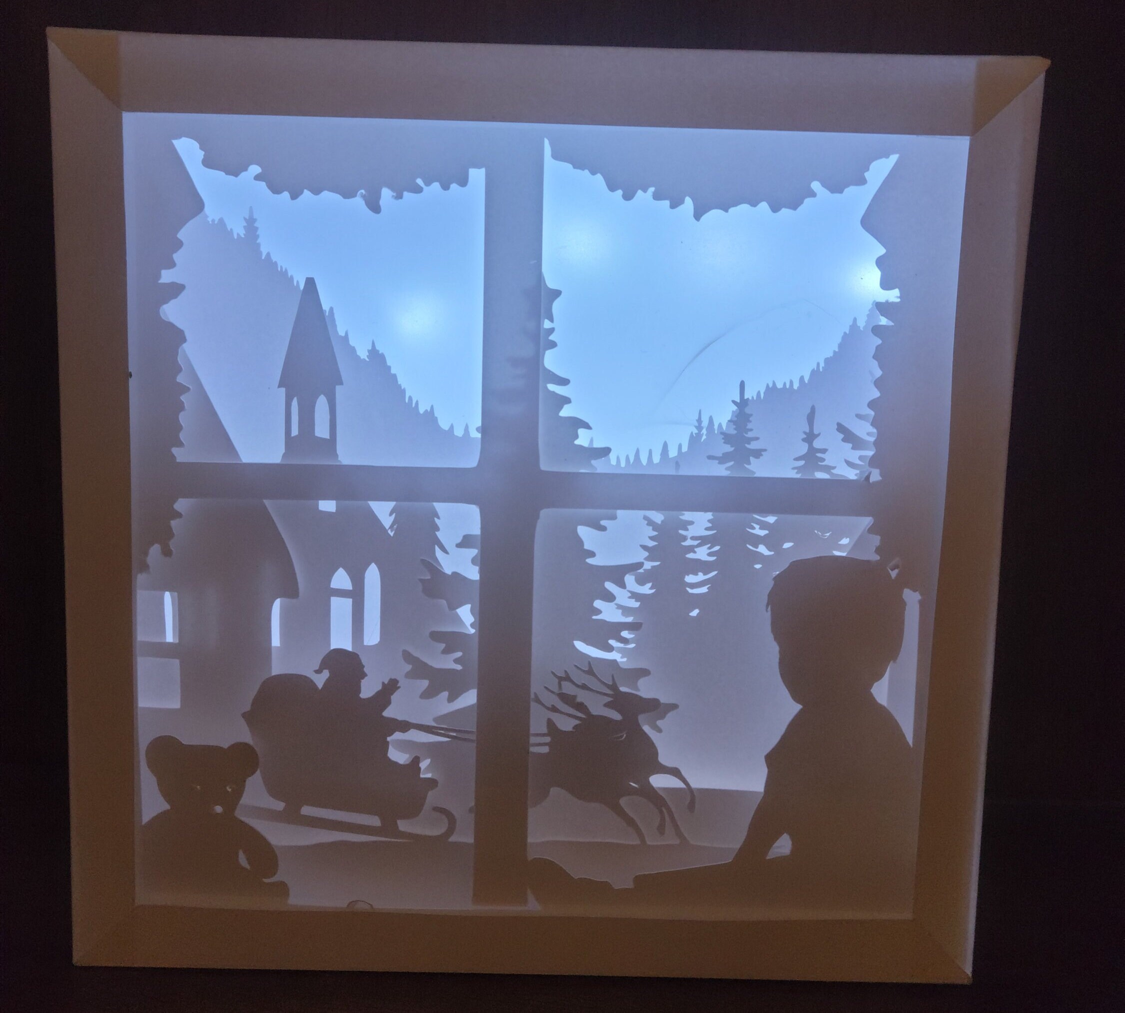 Boy in Window Lighted Shadow Box - Etsy