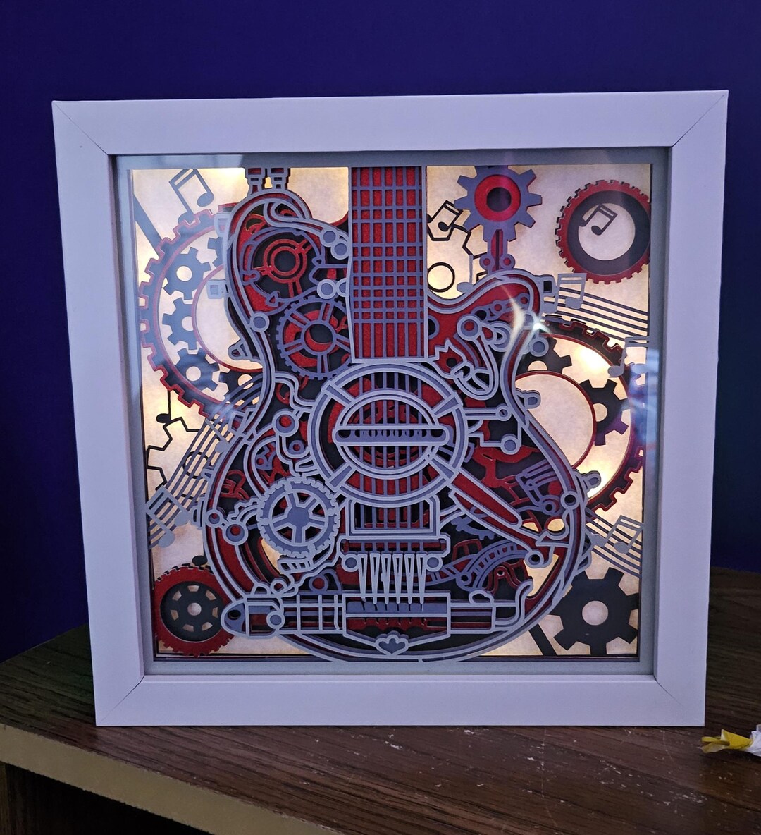 Guitar Lighted Shadow Box - Etsy