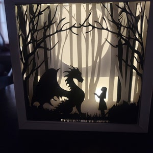 A Girl and Her Dragon Shadowbox - Etsy