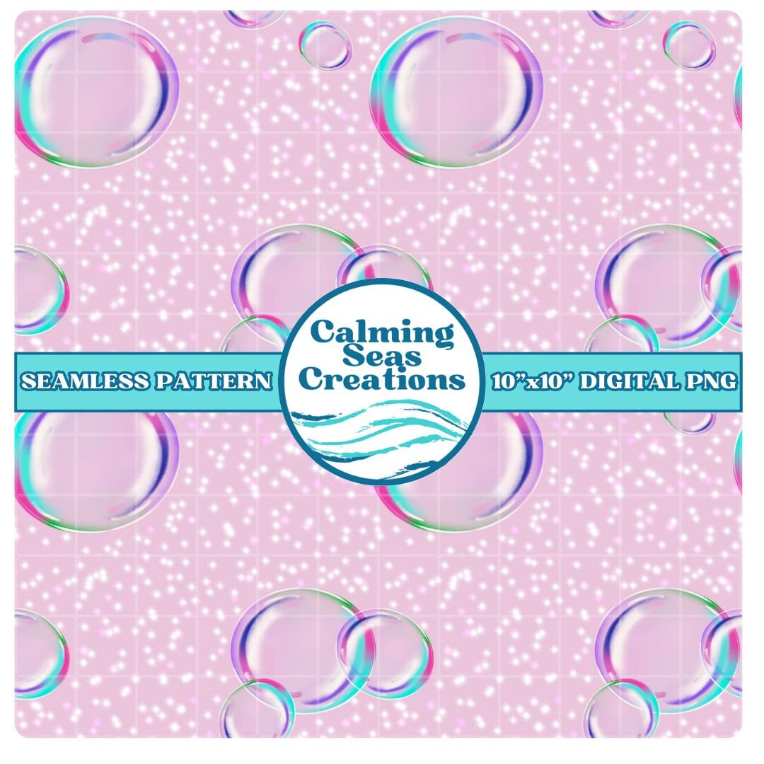 Bubbles Seamless Pattern Hand Drawn PNG for Digital Papers Surface ...