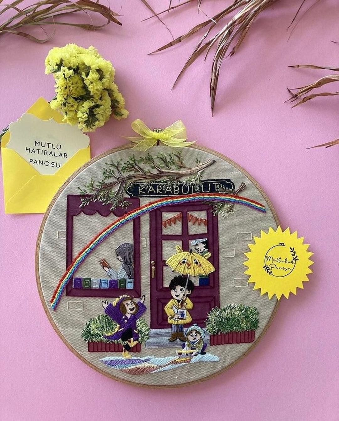 Personalized Family Embroidery Hoop Art, Textile Portrait - Etsy
