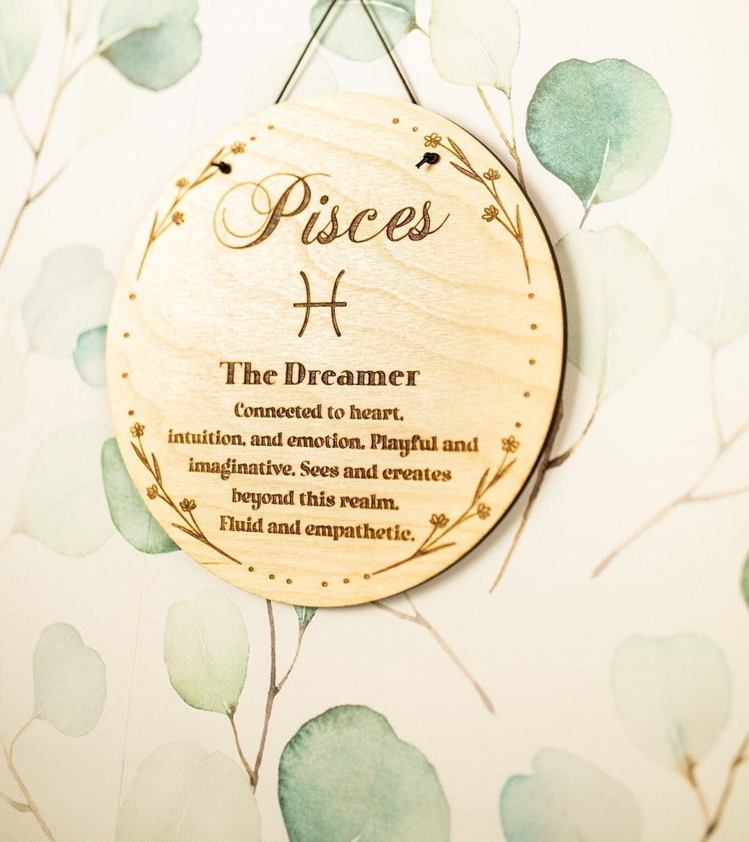 Wooden Pisces Wall Art Zodiac Poetry Home Decor Astrological Wall ...
