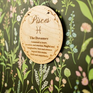 Wooden Pisces Wall Art Zodiac Poetry Home Decor Astrological Wall ...