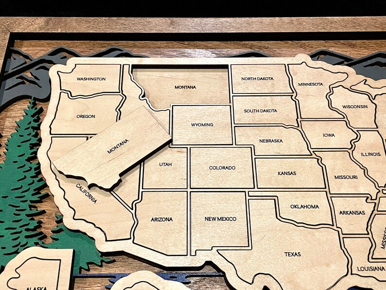 Customizable Wooden Travel Map, USA Travel Map, Engraved Travel Map ...