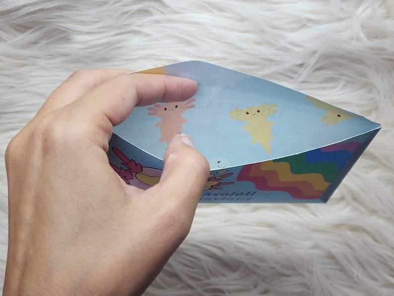 Printable Axolotl Savings Challenge Cash Envelope for A6 - Etsy