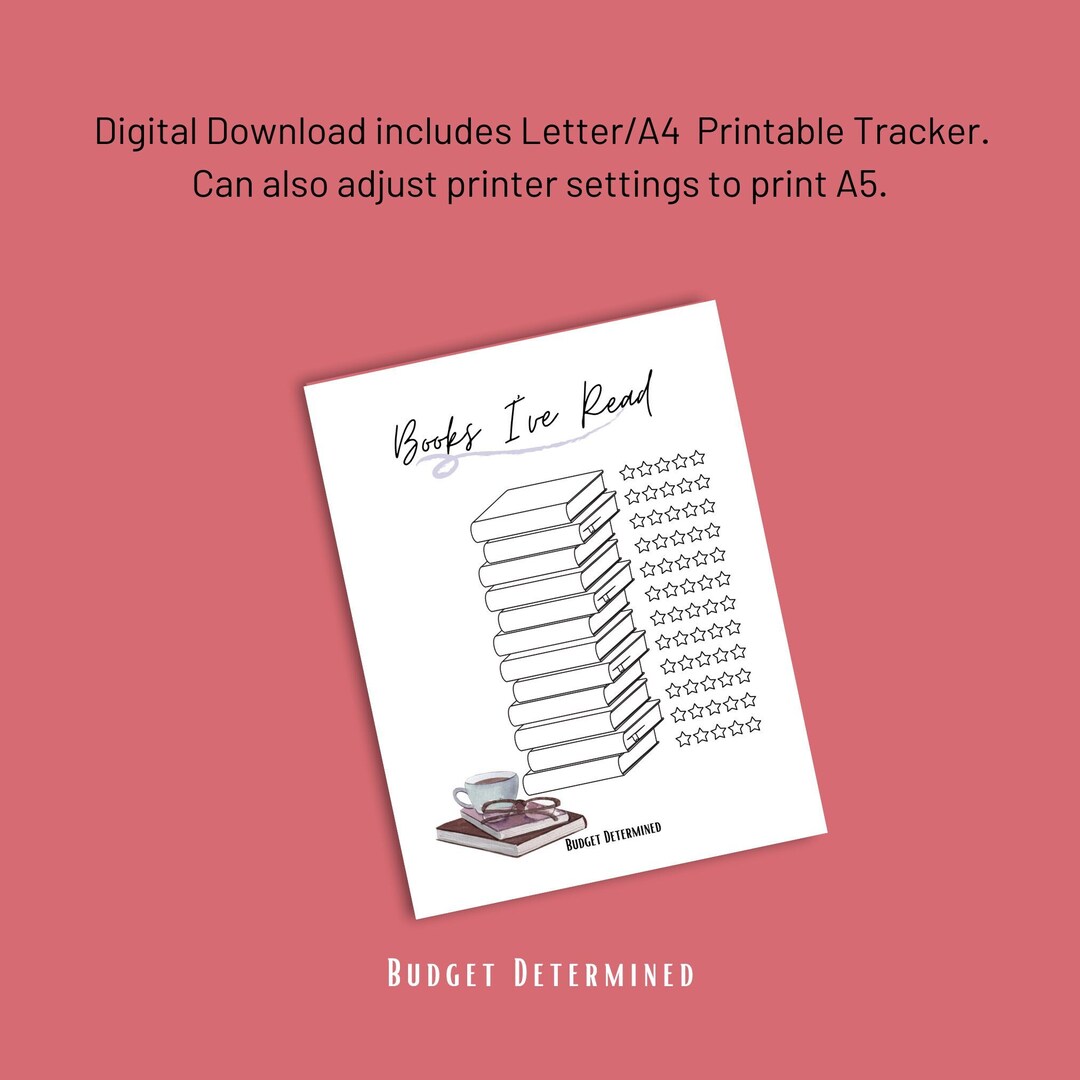 Digital Printable Coffee Book Rating Reading Planner Tracker Letter A4 ...