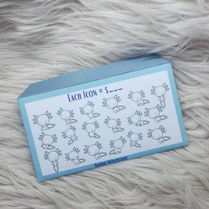 Printable Axolotl Savings Challenge Cash Envelope for A6 Binder PDF - Etsy