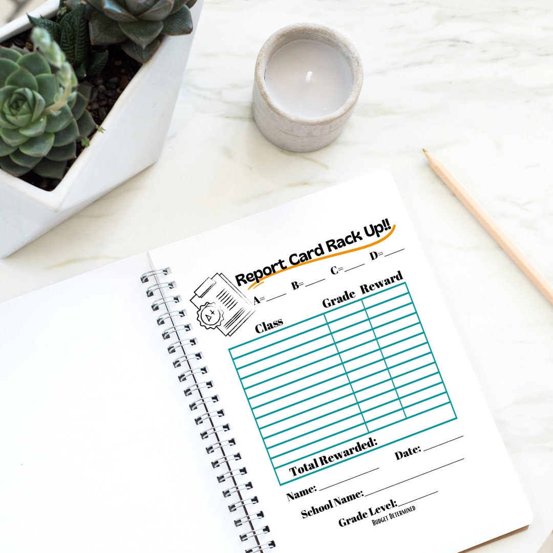 Report Card Rack up Printable PDF for Rewarding Kids for Good Grades in ...