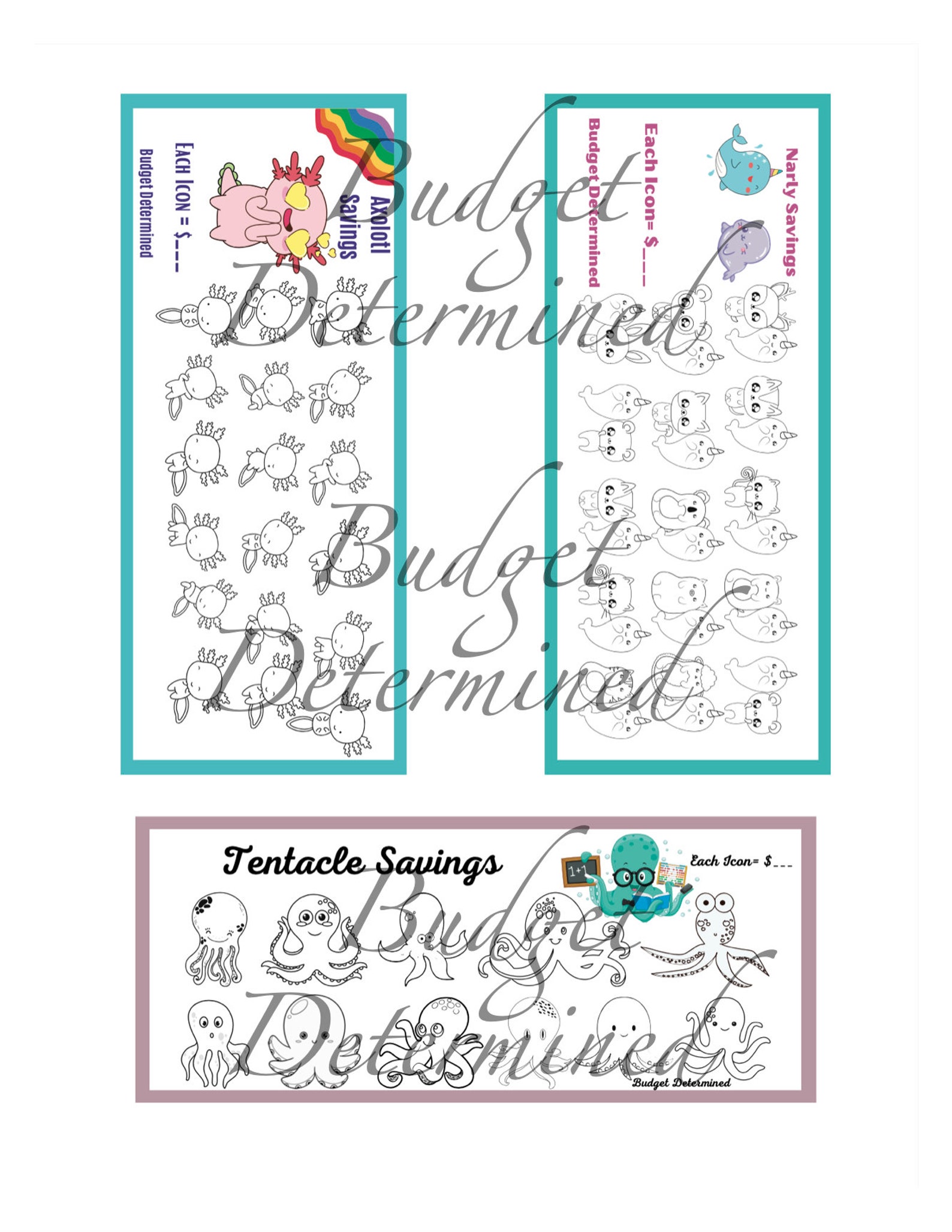 Printable Fun Sea Savings Challenge for Cash Envelope Budgets - Etsy