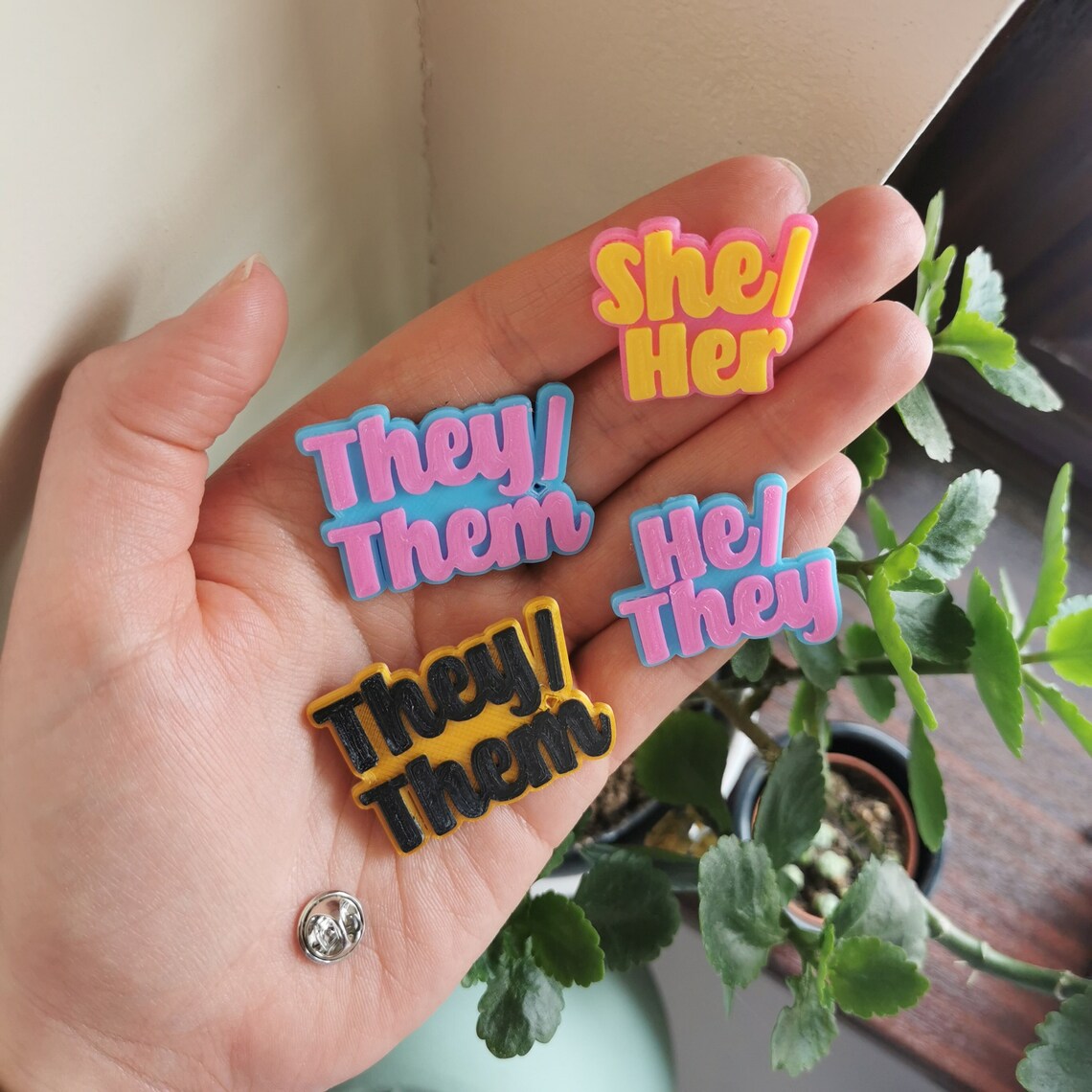 Pronoun Pins Fully Custom 3D Printed Fun and Colourful - Etsy