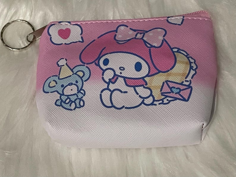 Sanrio Friends Zippered Coin Purse Card Holder HK Hello Kitty Melody ...