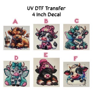 UV DTF 4"-inch Decal Highland Cow Individual Decal - Etsy