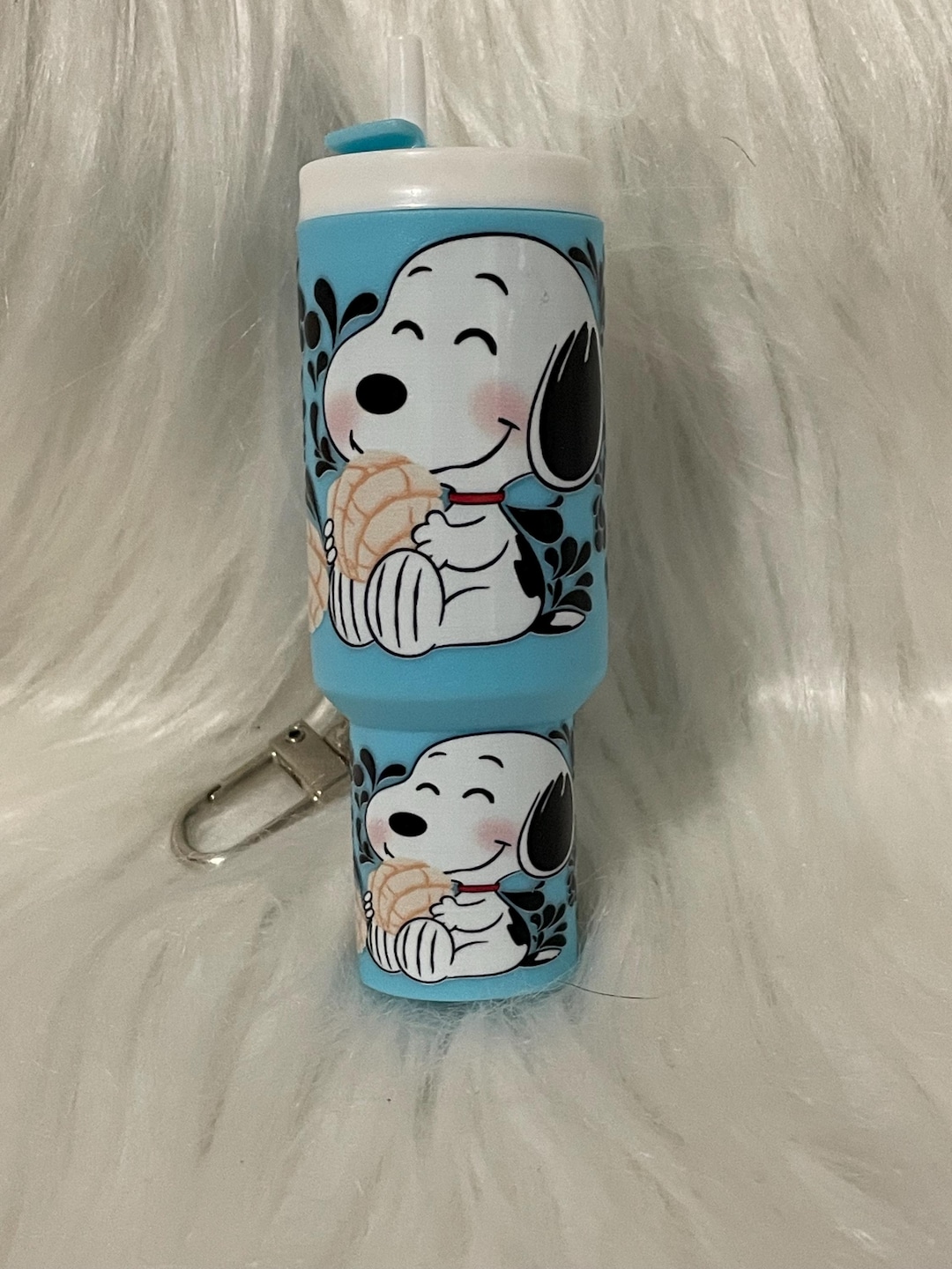 Custom Cute Trending Snoopy With Concha Inspired Mini Tumbler Keychain ...