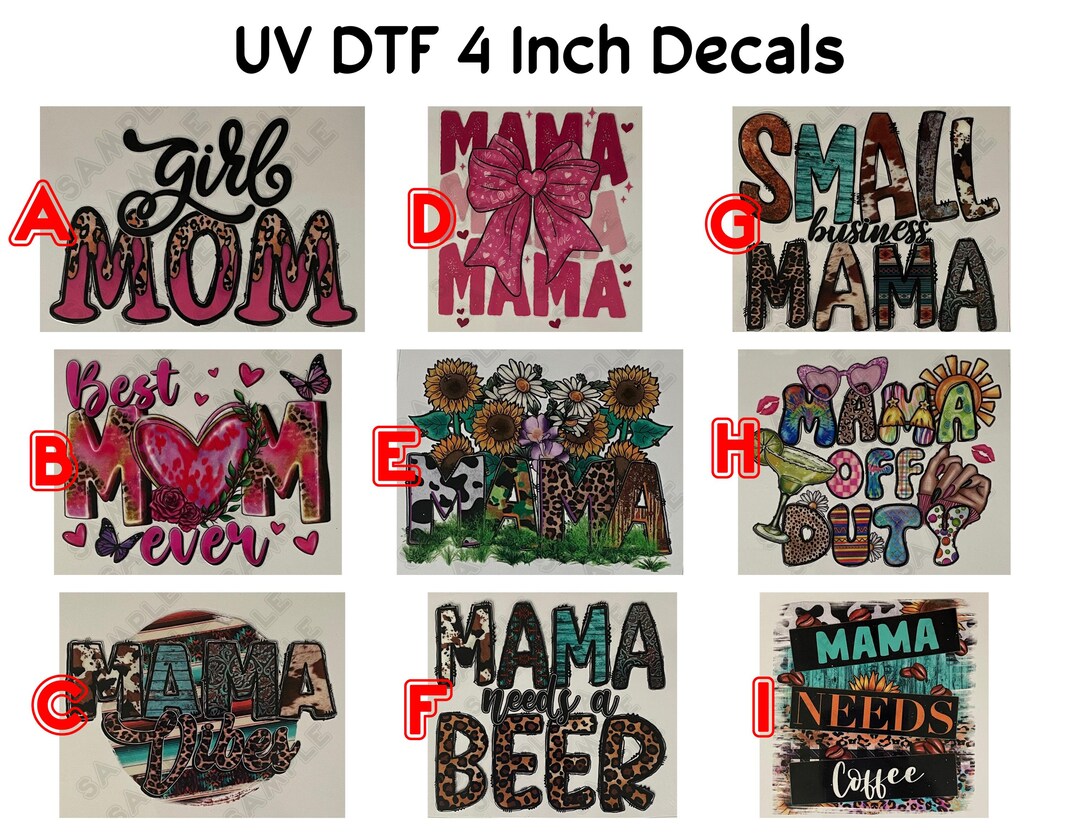 UV DTF 4"-inch Decal Mom/mama Individual Decal - Etsy