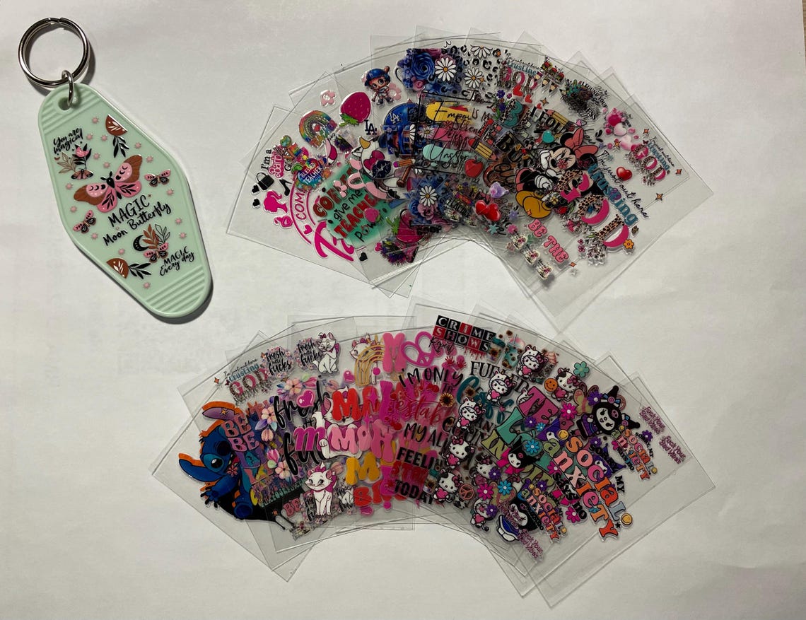 UV DTF Motel KEYCHAIN Wraps Mixed Bundles ***read Description Update ...