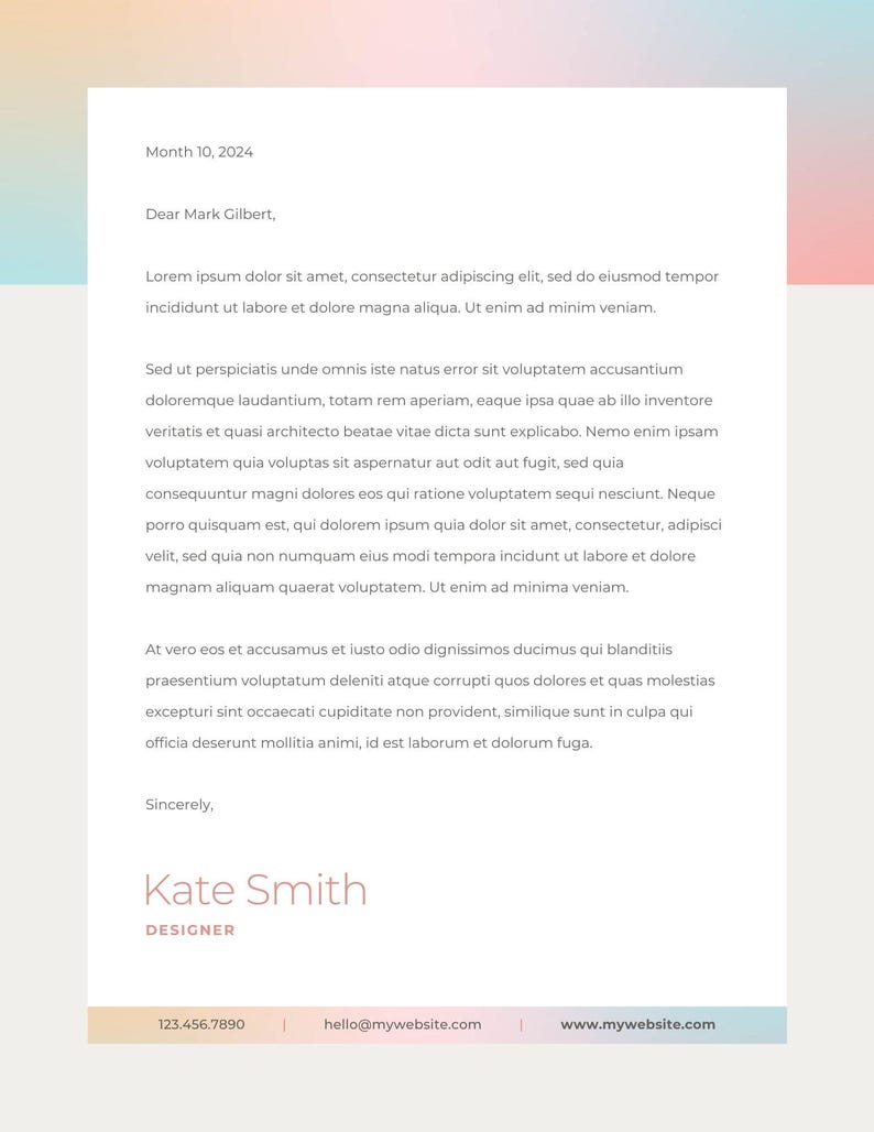 Clean Creative Resume, Cover Letter Templates With Photo - Etsy