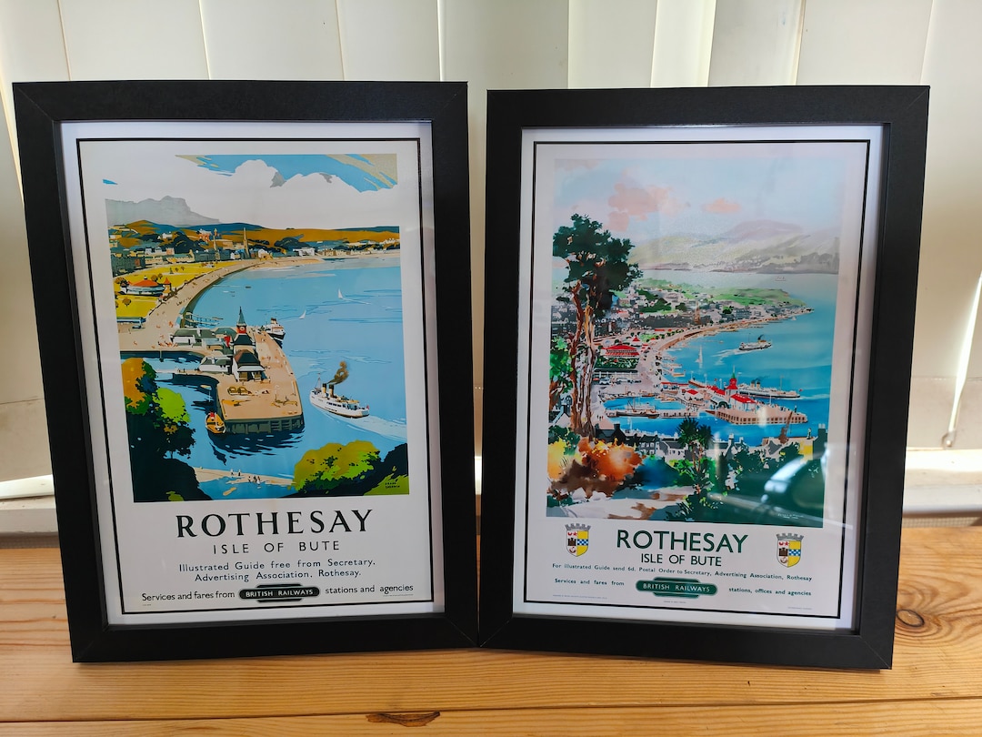 Vintage Rothesay Isle of Bute Framed British Railways Prints - Set of 2 ...